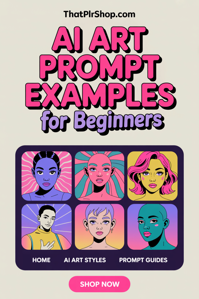 AI Art Prompt Examples for Beginners - That PLR Shop
