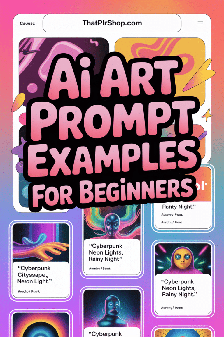 AI Art Prompt Examples for Beginners - That PLR Shop