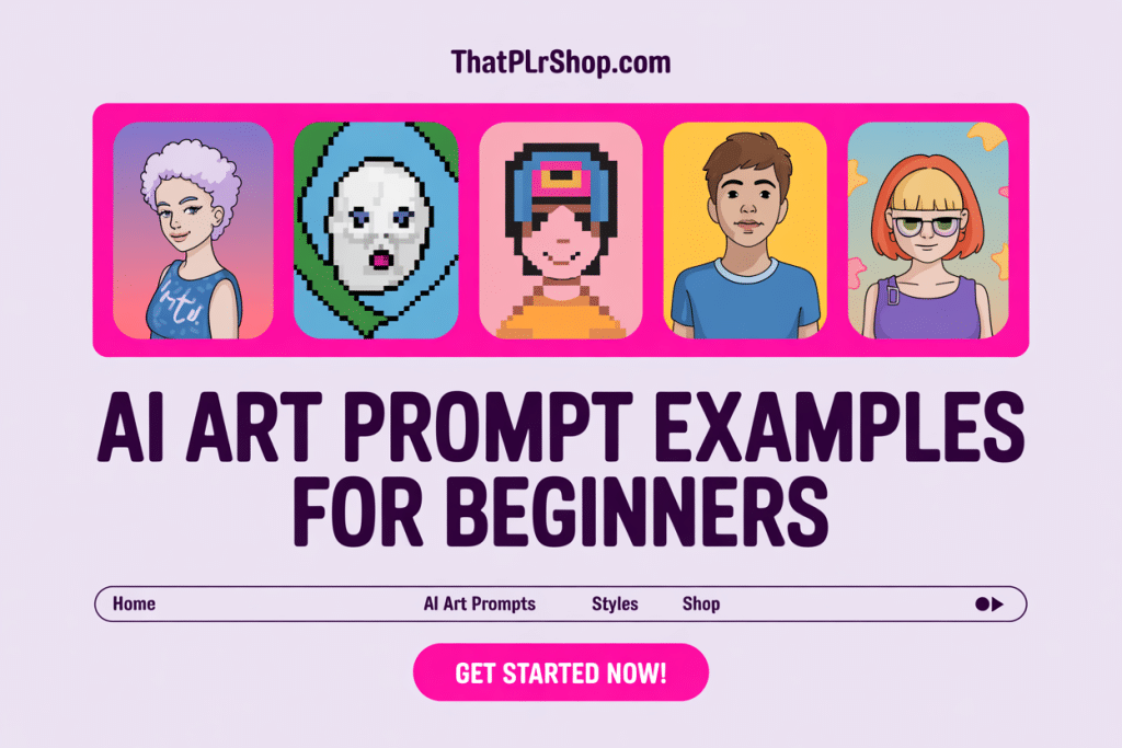 AI Art Prompt Examples for Beginners - That PLR Shop